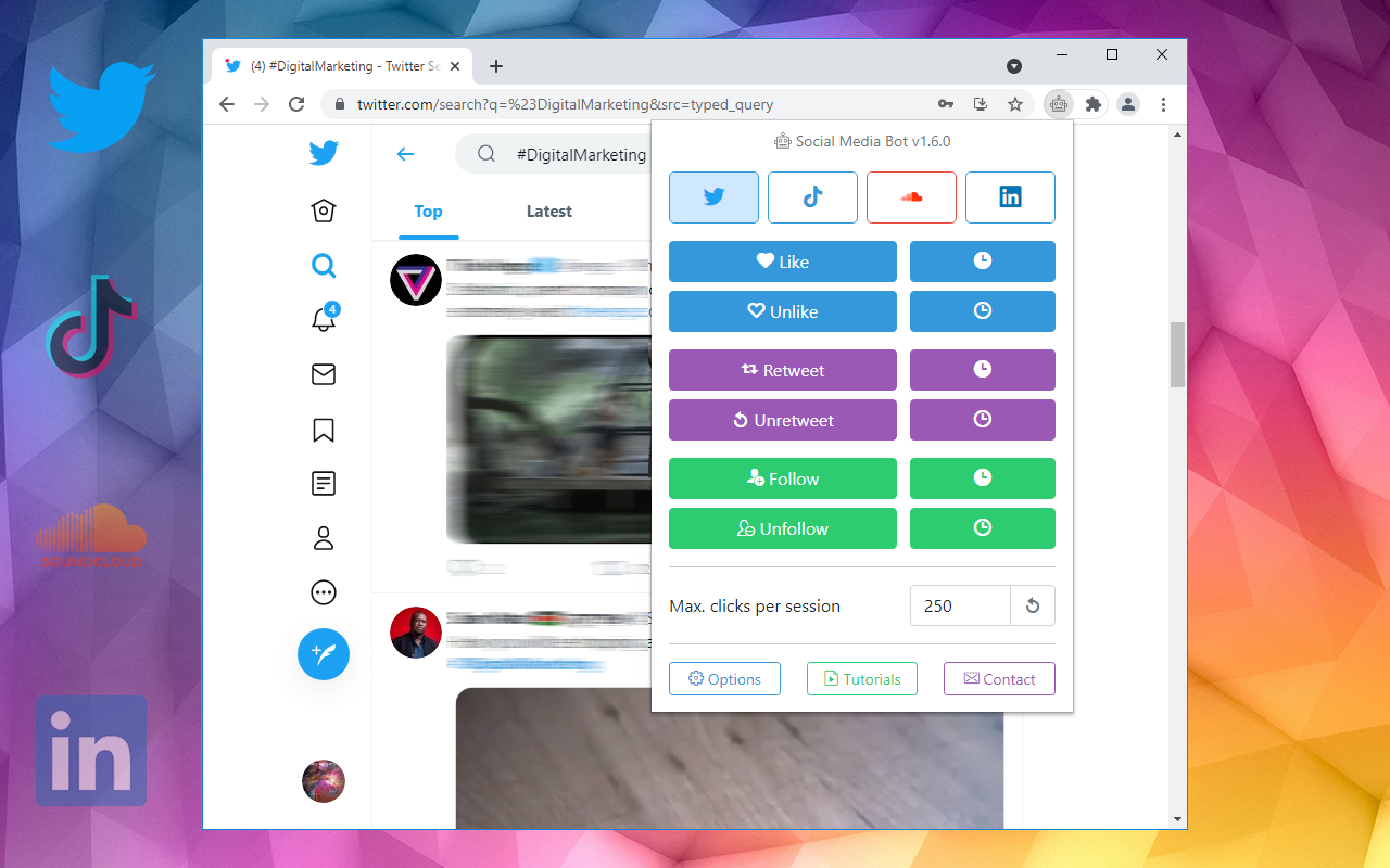 Social Media Bot Screenshots — Growbot for Twitter, TikTok, SoundCloud ...